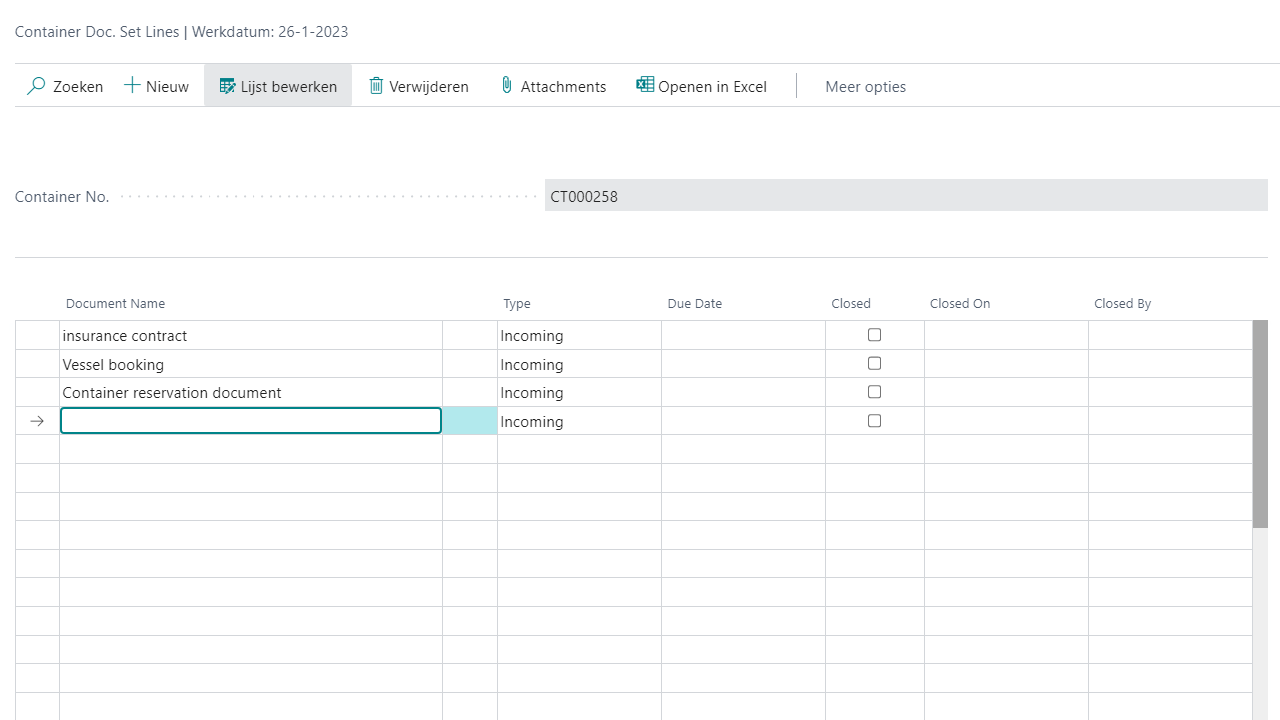 Powerblox Incoming Container Handling - Inbound Container Management