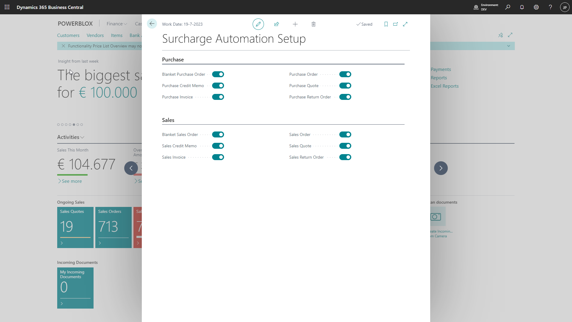 Powerblox Surcharge Automation